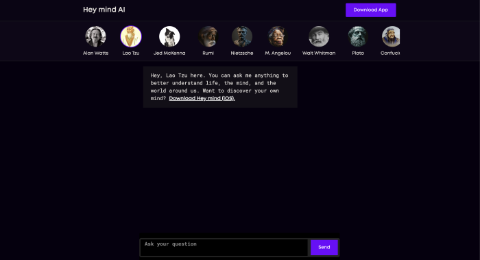 Chat with Plato and Confucius: HeyMindai.co offers a unique way to explore life and the mind ...