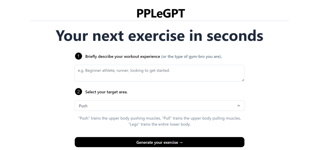 Transform Your Fitness Game with PPL Workout Plans Generated by AI on ...